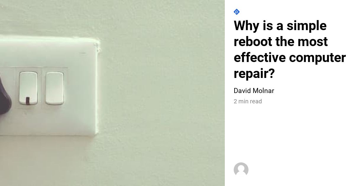 Rebooting Computer Can Fix Simple Issues - Have You Tried that?